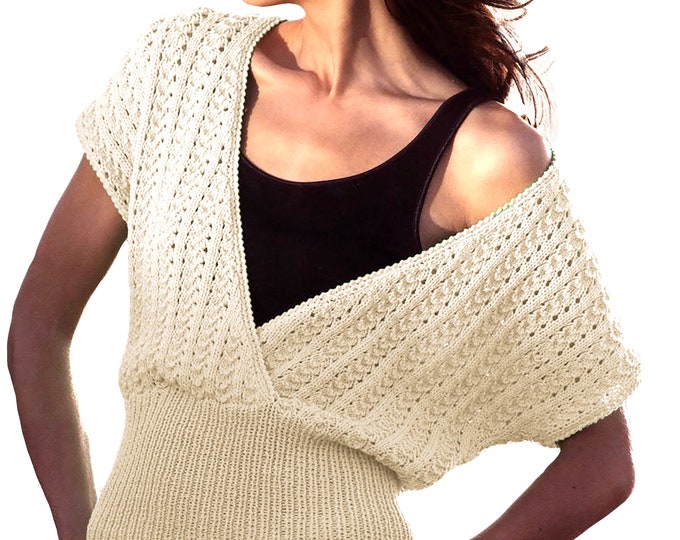 Knitting PATTERN - Sorrento Sweater/ Loose Knit Beach Cover Up/ Laced ...