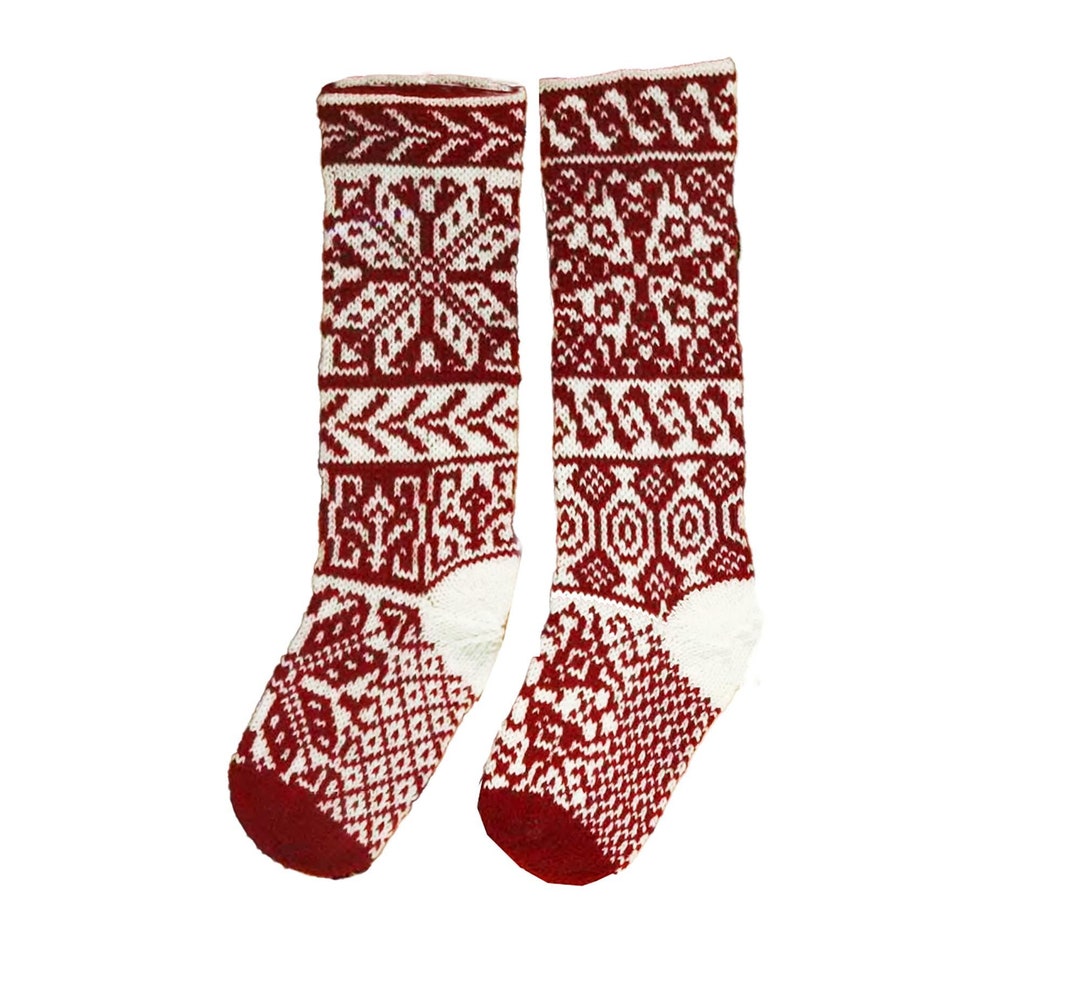 Nordic Christmas Stockings | Norwegian Fair Isle Knitting Pattern ...