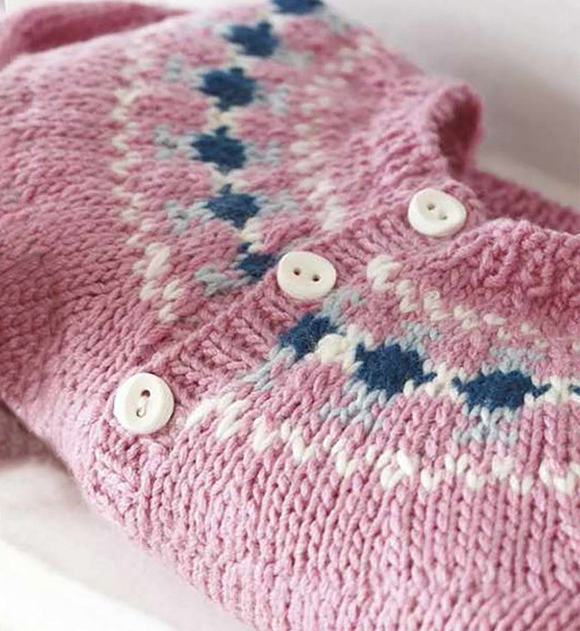 Baby CARDIGAN Knit Pattern. Fair Isle Sweater 0-12 Mo. Instant PDF ...