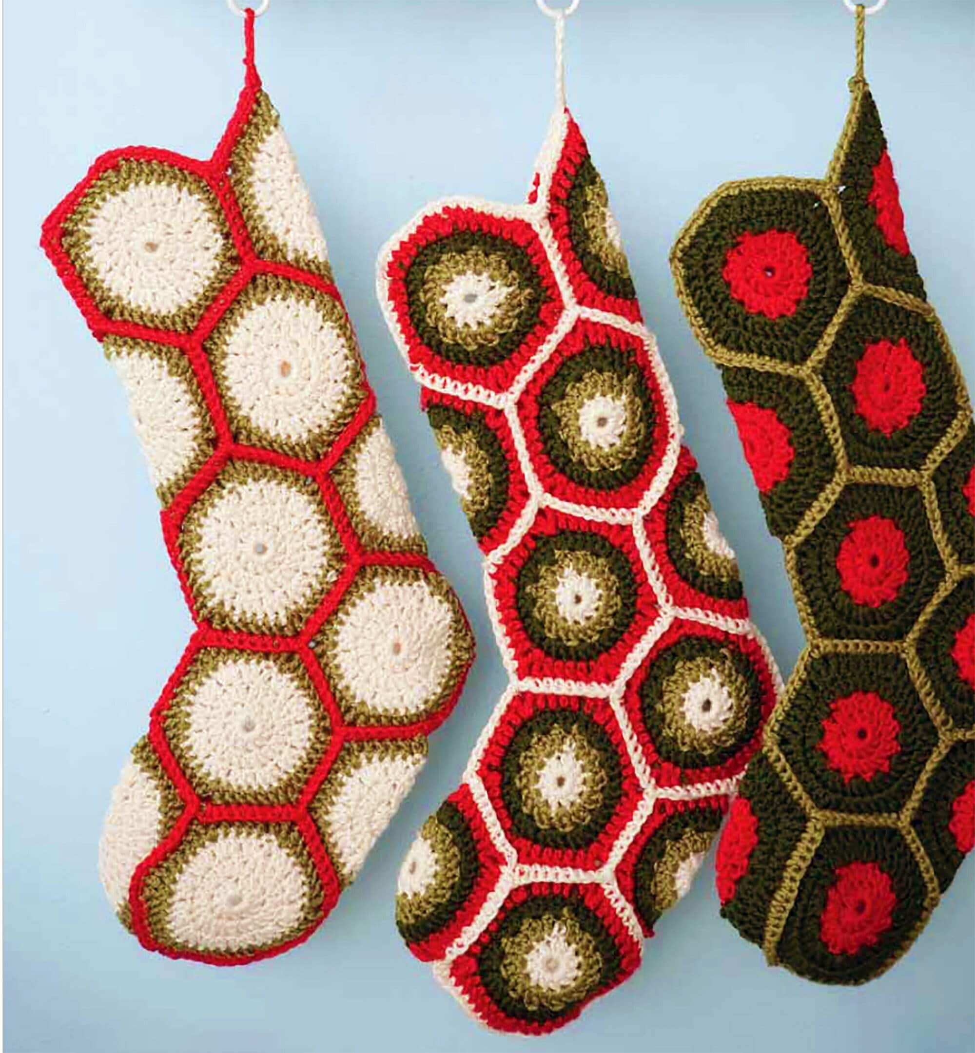 Granny Square Pattern Christmas Stockings | Easy Crochet Pattern ...