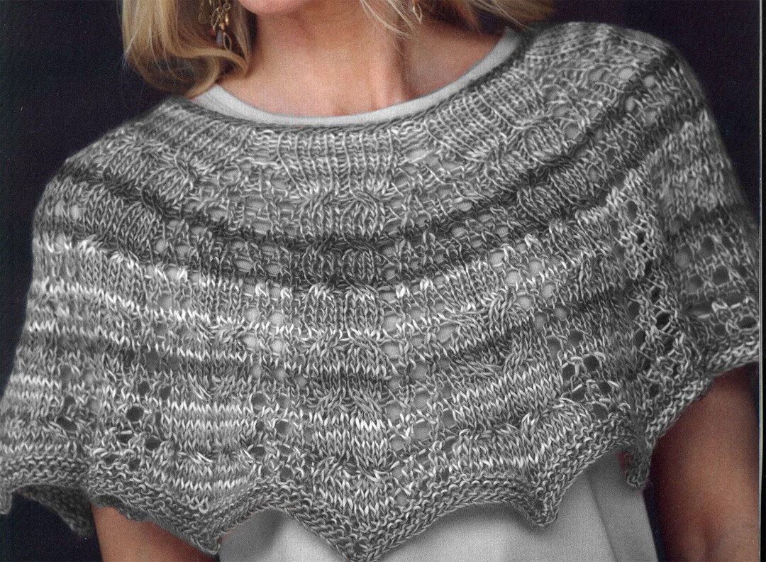 FABULOSO Poncho, Capa Corta / Patrones de Tejido para Mujer / Patrón de ...