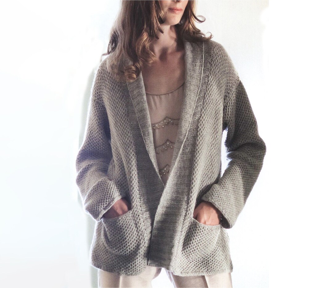 PDF Pattern Comfy Loose Knit Jacket | Casual Women's Tops | Oversized ...