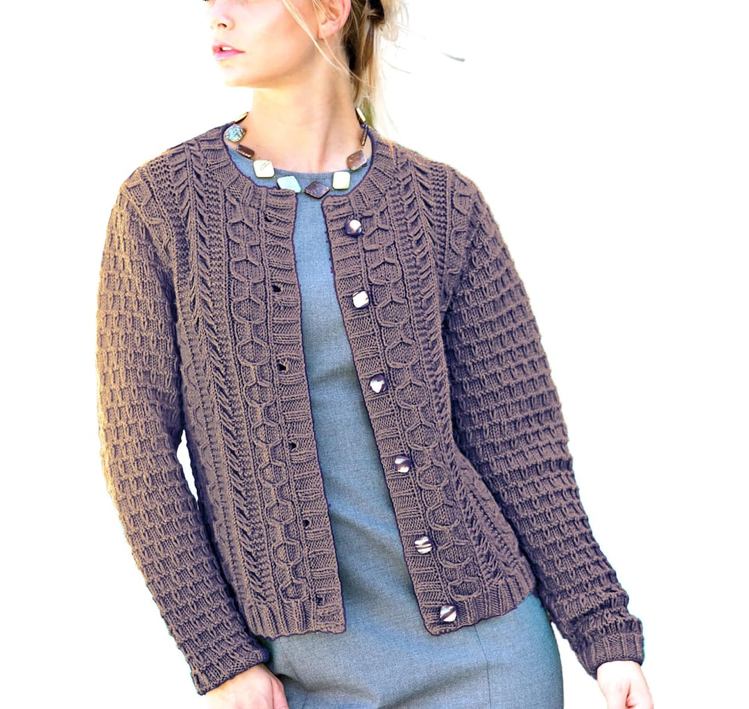 Lovely Cardigan Knitting Pattern DK Yarn | Casual Jacket With Texture ...