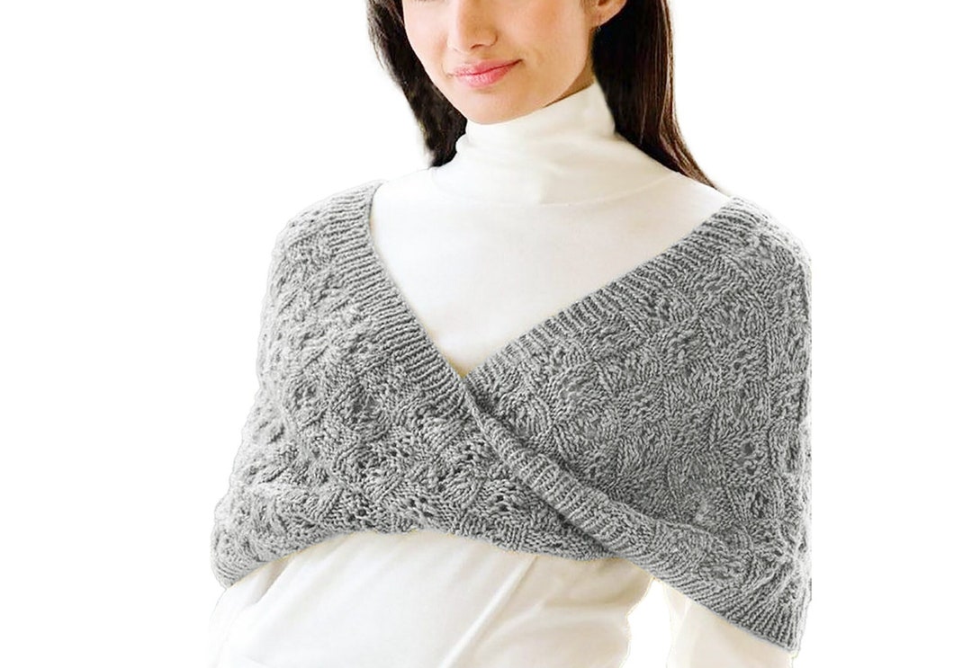 Easy Knitting Pattern Infinite Wrap, Twisted Short Cape | Women's Tops ...