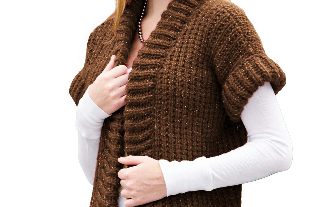 Lovely Jacket Chunky Knitting Pattern | Women's Casual Tops, Shrugs S ...