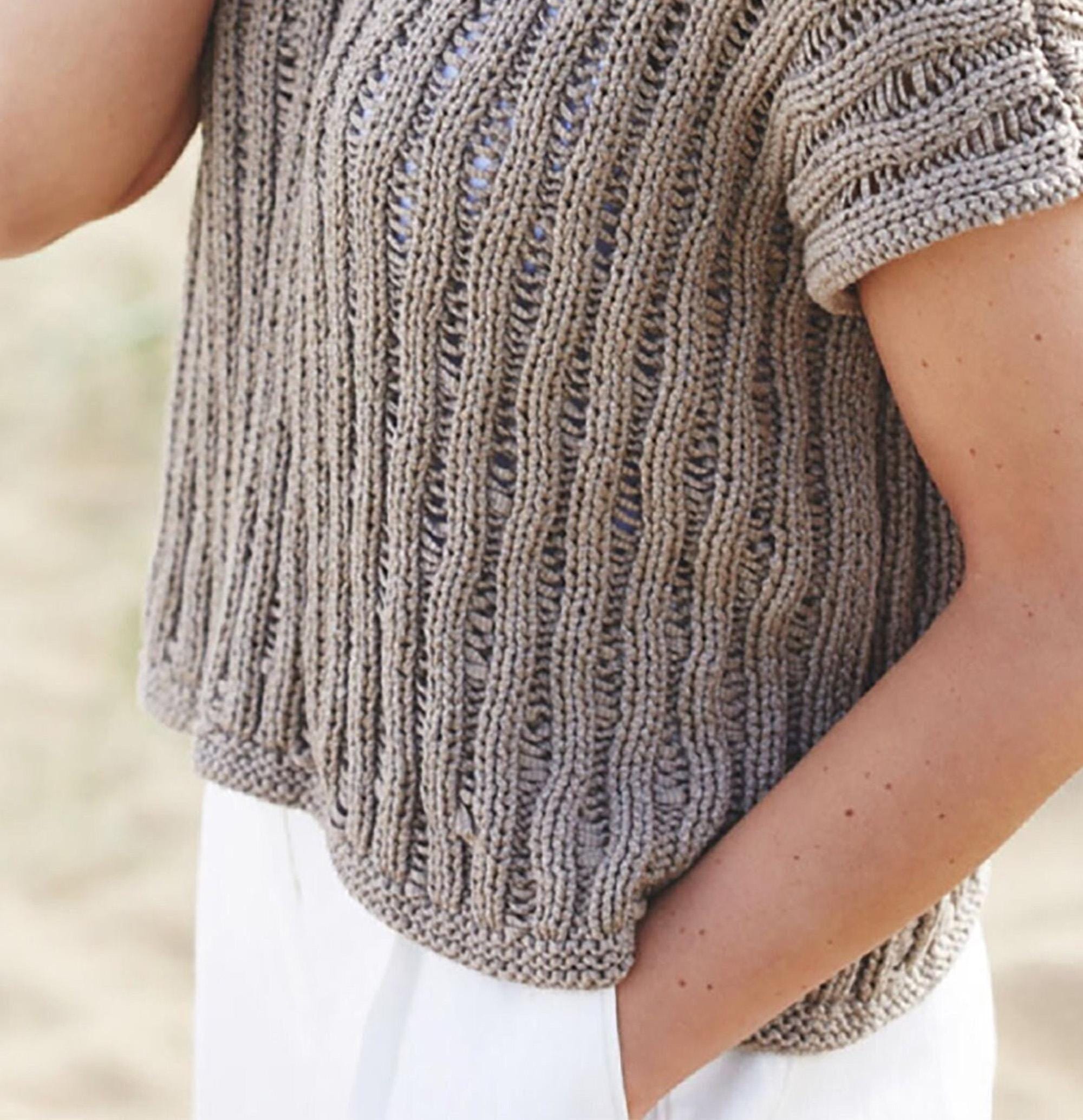 Summer Sweater Knitting Pattern | Ribbed Knit Tee | Women's Crop Tops ...