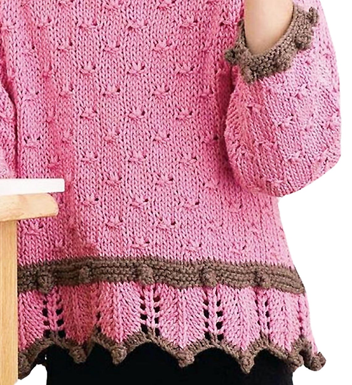 Girl Sweater Lacy Knitting Pattern | Gorgeous Knitted Pullover for 2 to ...