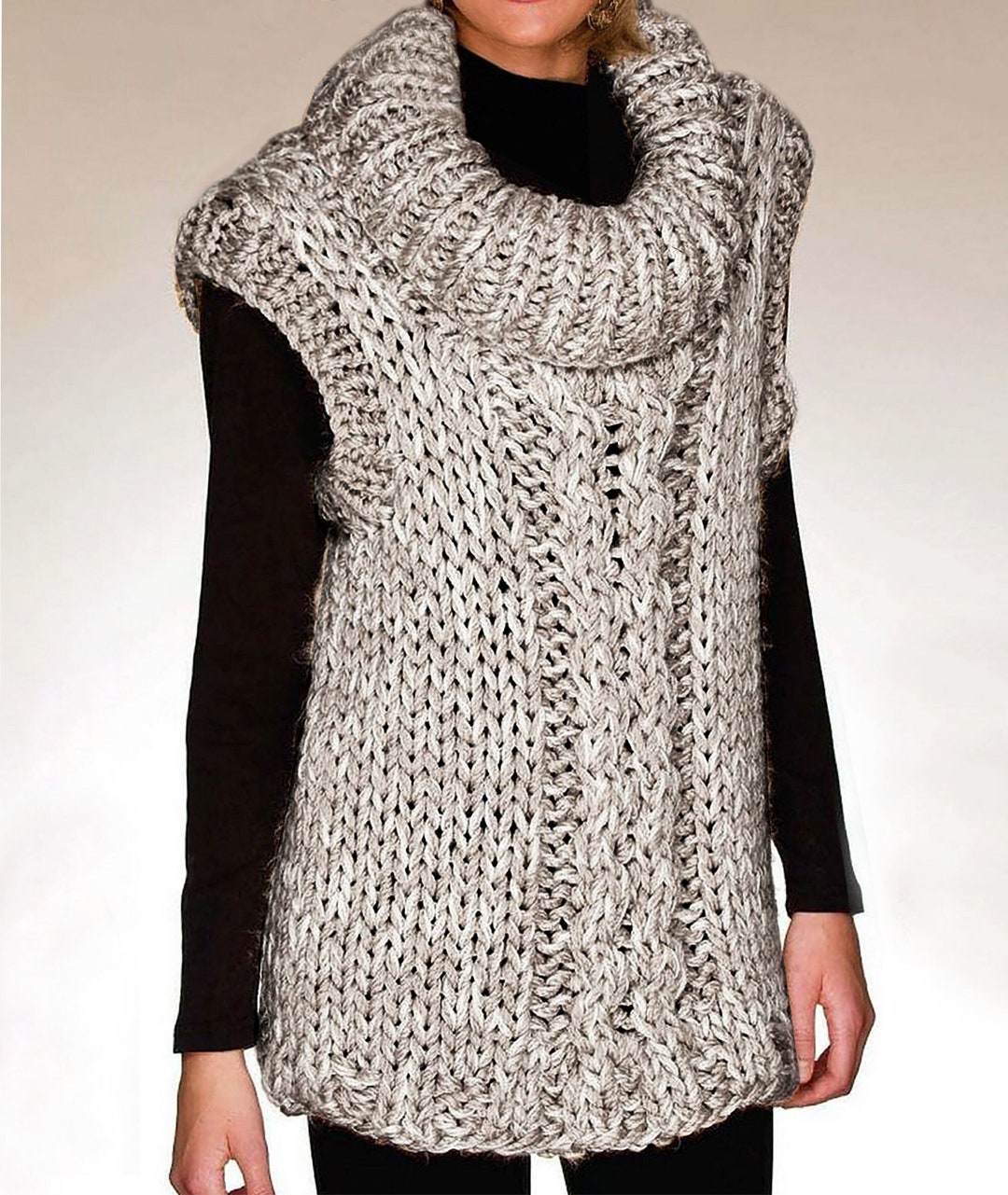 Super Bulky Wool Vest | Easy Knitting Pattern | Casual Women's Tops S ...