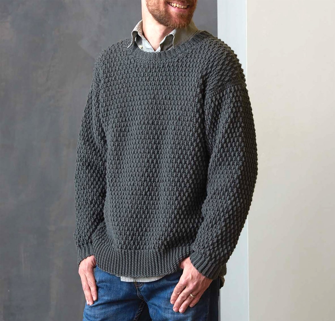 Men Crochet Sweater Pattern | Easy Crochet Pattern | Men's Pullover S ...