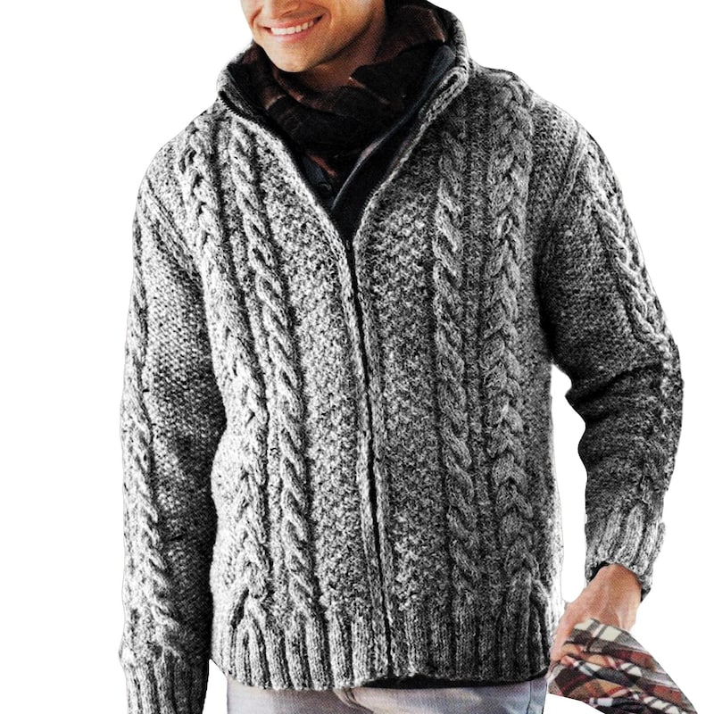 Mens Aran Jacket With Zip - Etsy