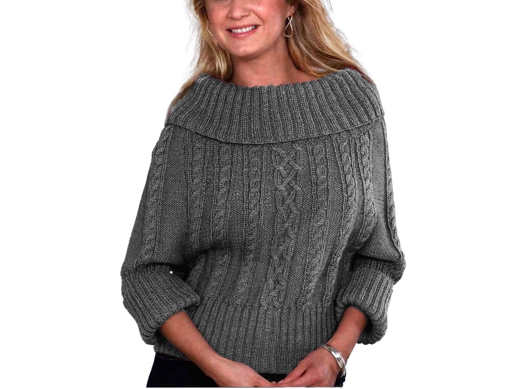 GORGEOUS Women's Aran Sweater, DK Yarn | Chunky Irish Fisherman Cable ...