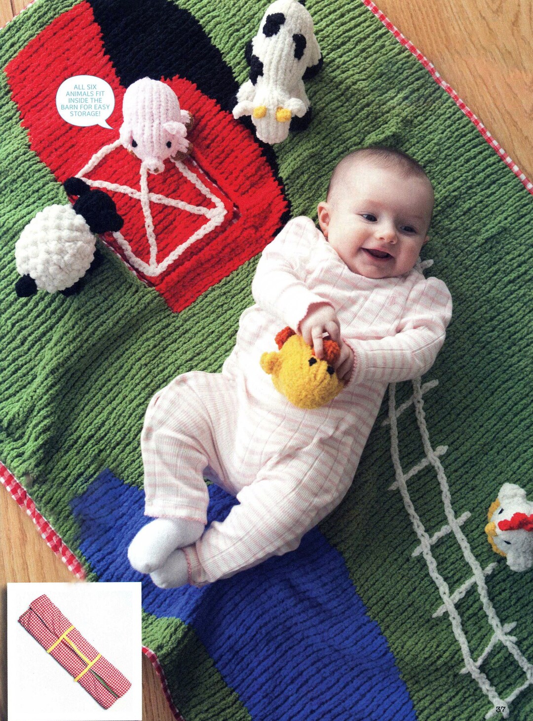 Baby Play Mat Pattern FARM, Barnyard & Animals | Baby Toys Knitting ...
