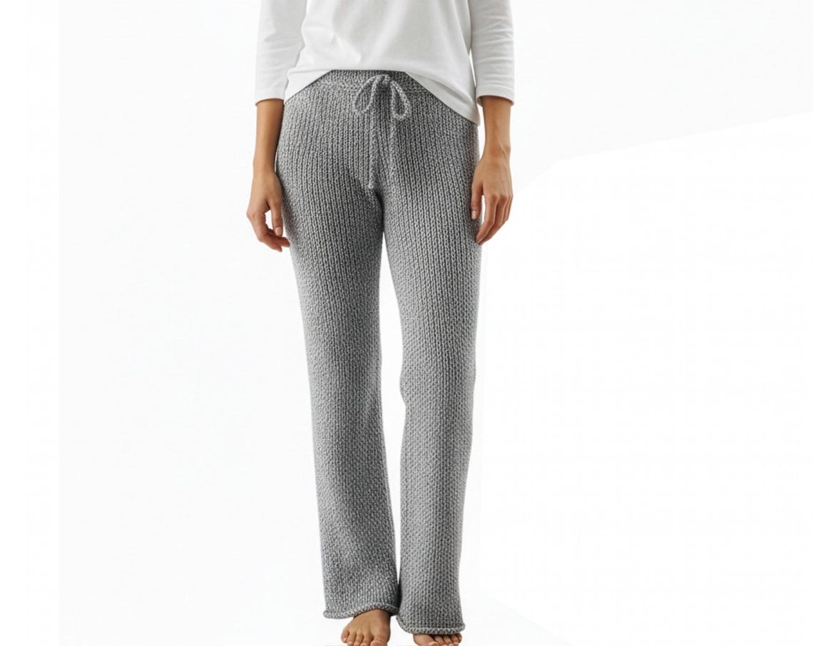 Knitted Pants Pattern | Easy Knitting Pattern Women's Comfy Pants ...