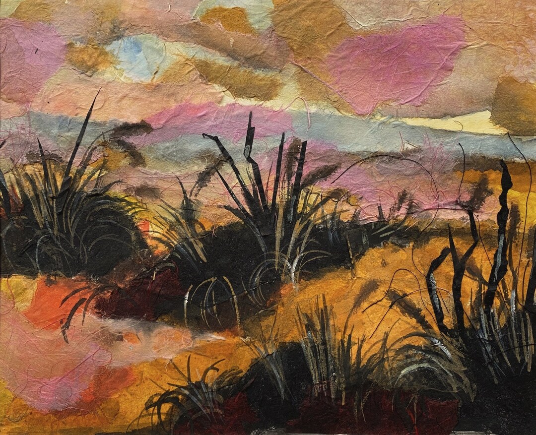 Seashore Dunes Collage Watercolor - Etsy