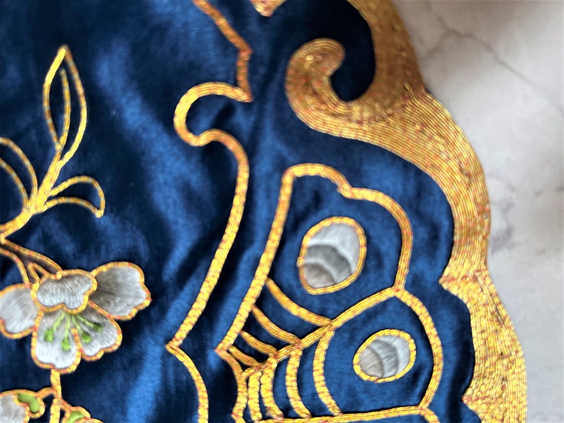 Vintage Chinese Gold Thread Embroidery - Etsy