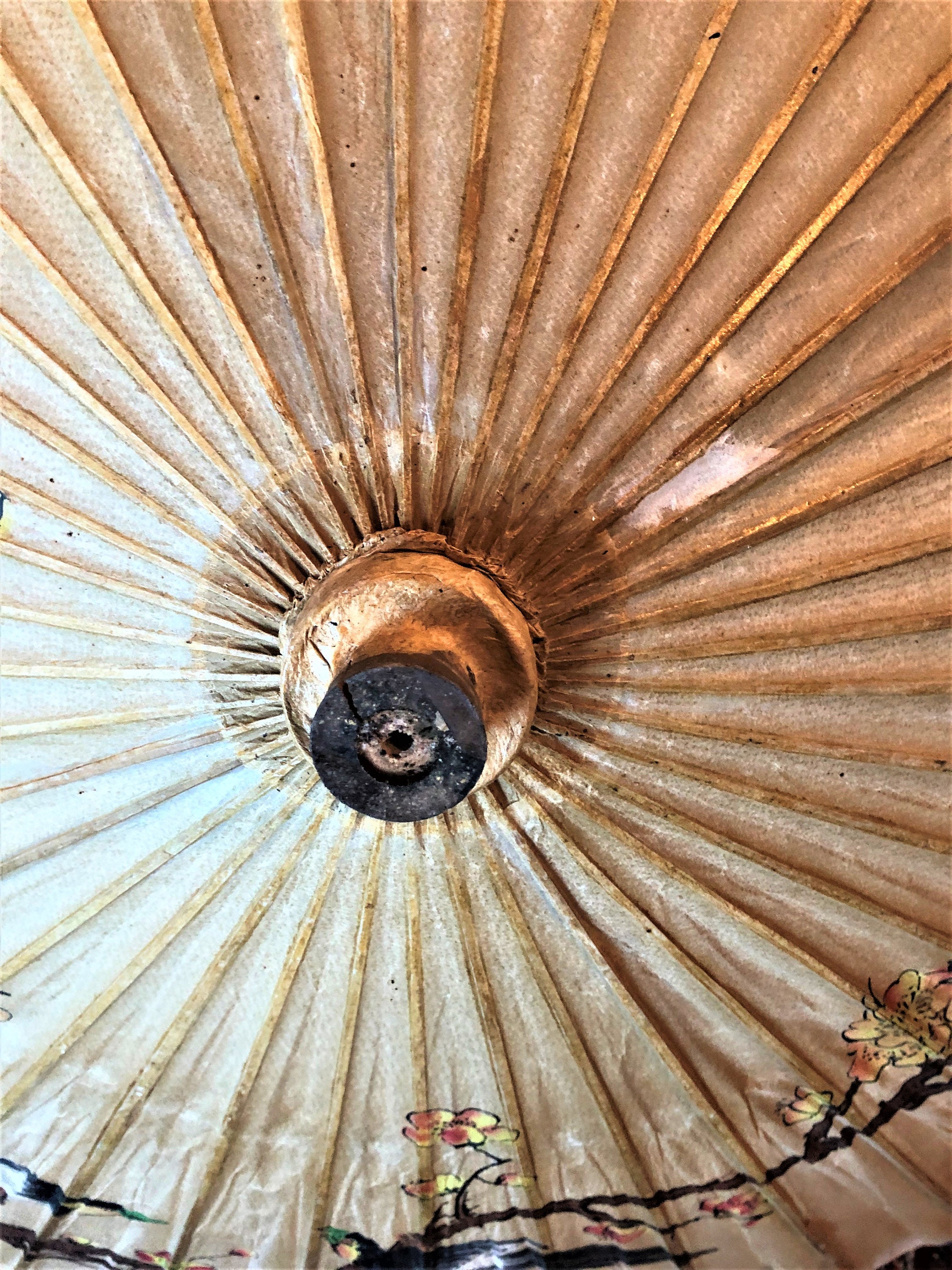 Vintage Rice Paper Chinese Umbrella - Etsy