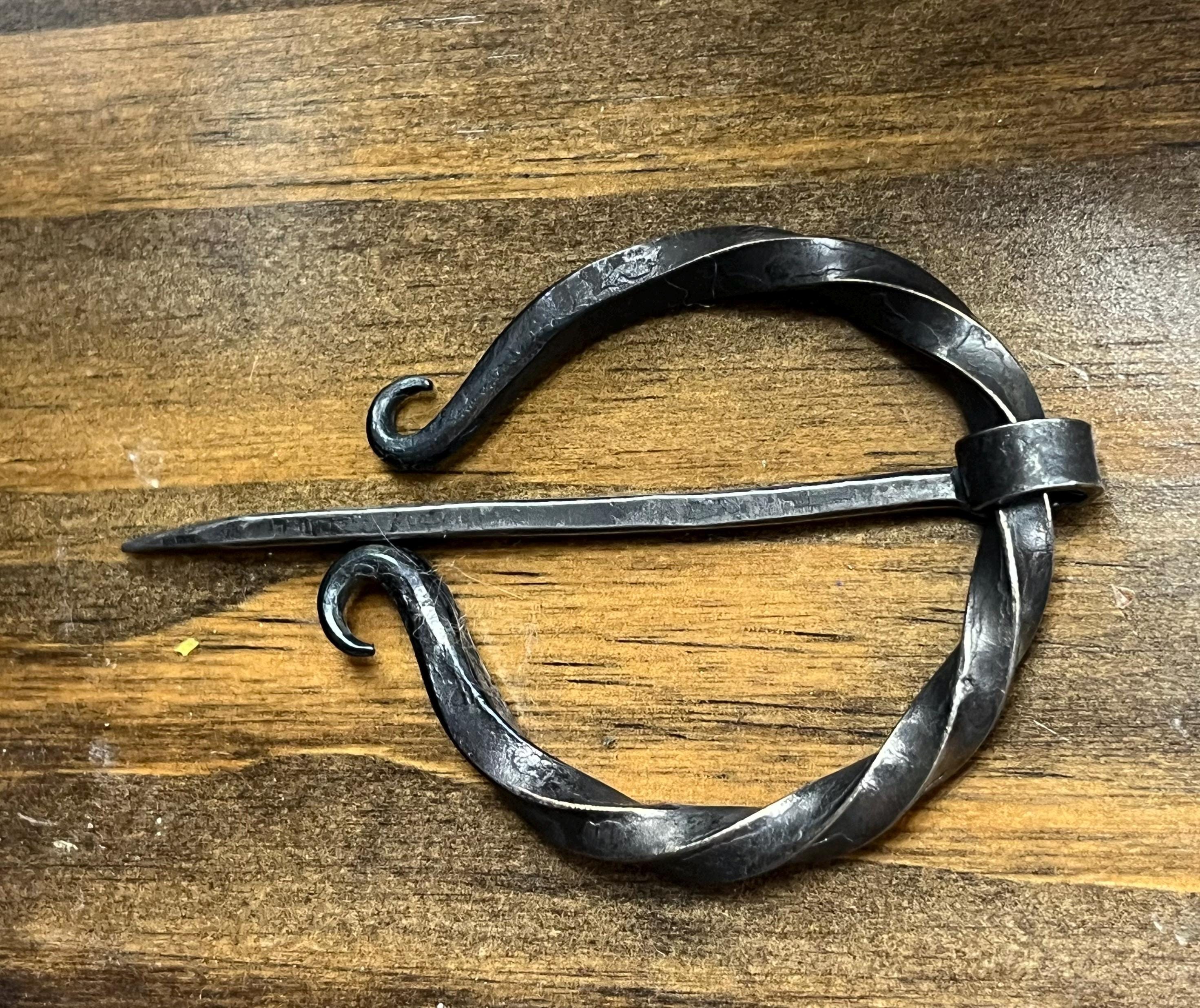Hand Forged Steel Penannular Brooch: Viking Shawl Pin, Celtic Cloak ...