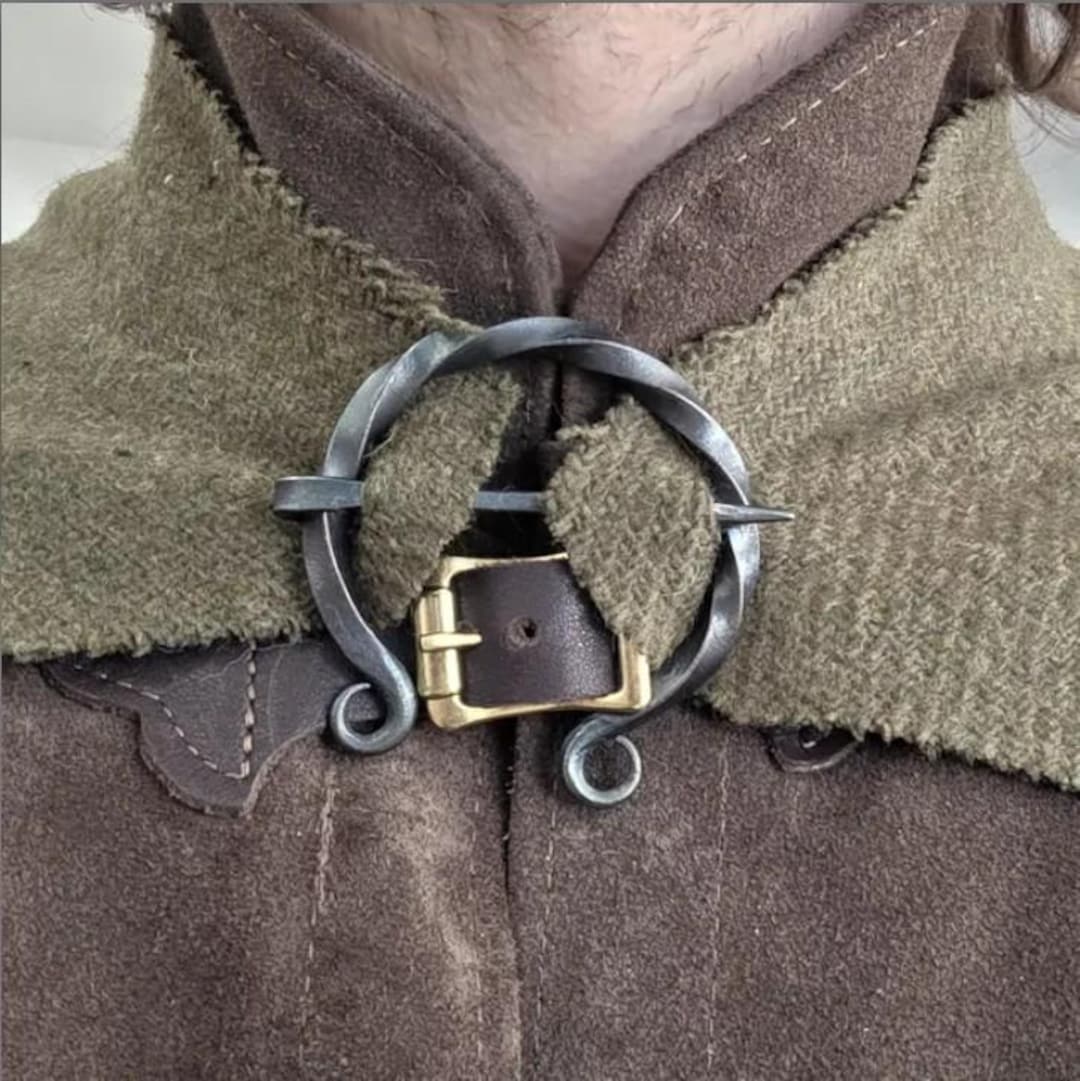 Hand Forged Steel Penannular Brooch: Viking Shawl Pin, Celtic Cloak ...