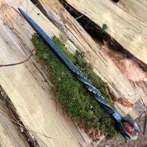 Hand Forged Steel Magic Wand: Amethyst Crystal, Witch, Wizard, Wiccan ...