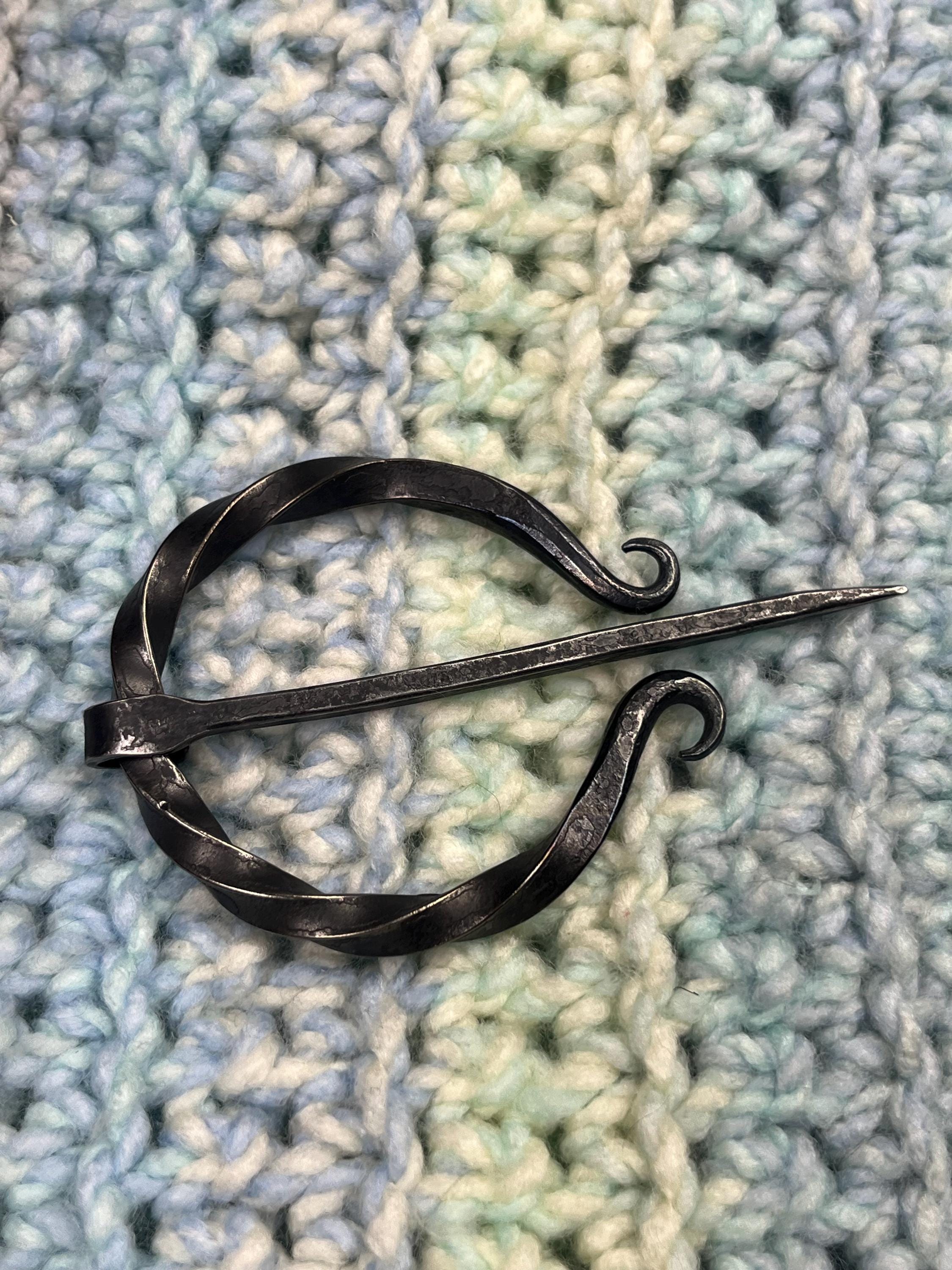 Hand Forged Steel Penannular Brooch: Viking Shawl Pin, Celtic Cloak ...