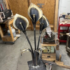 Metal Flower, Iron, Calla Lily Sculpture, Steel, Rustic, Wedding Gift ...