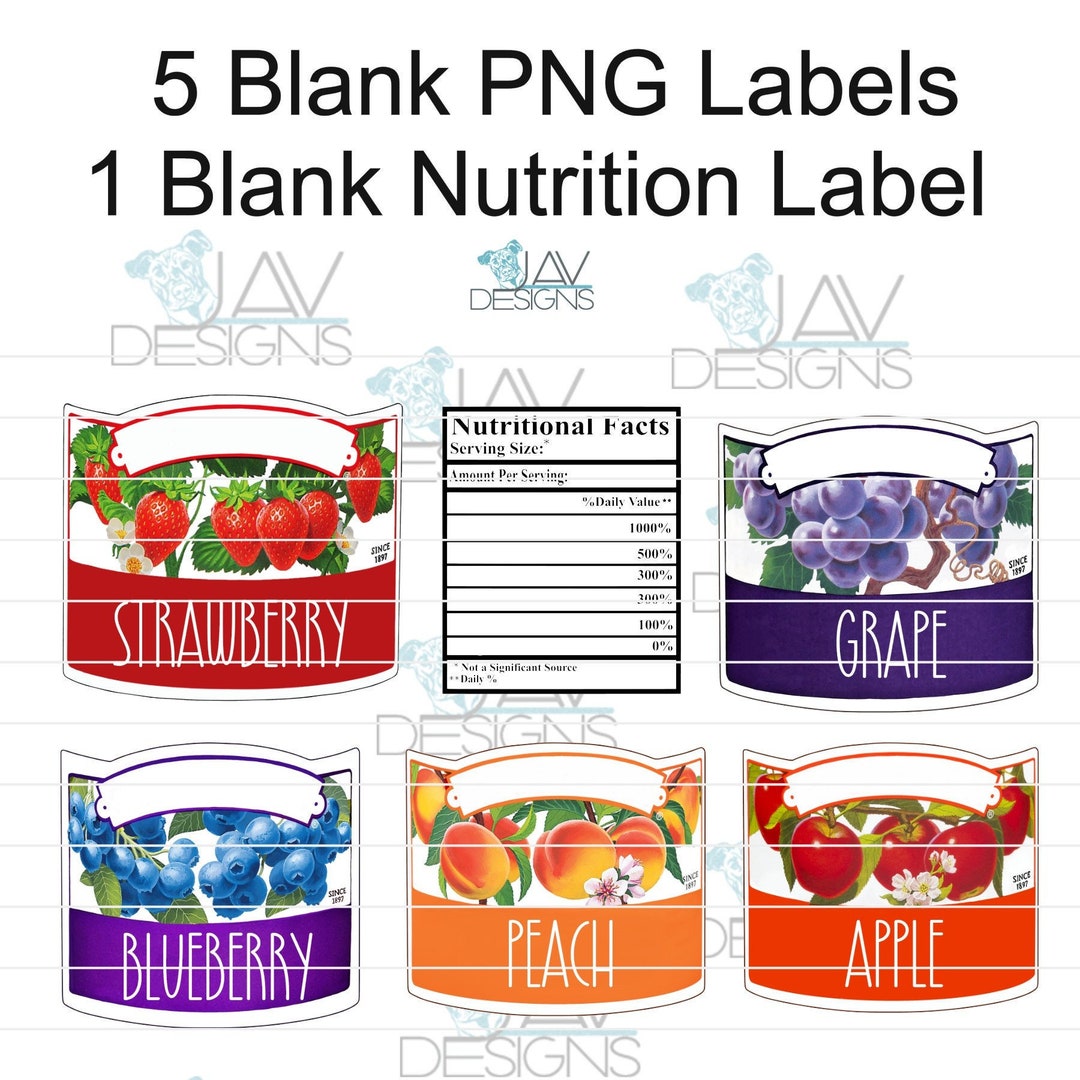 SALE - 6 BLANK is My Jam Labels Png for Sublimation Water Slide Prints ...