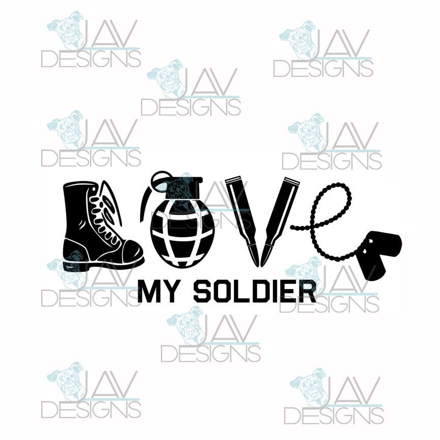 LOVE Military LOVE SVG Solider Service Branches 6 Digital - Etsy