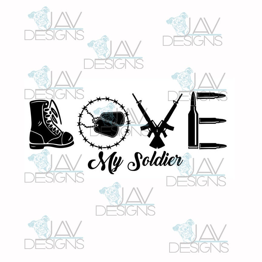 LOVE Military LOVE SVG Solider Service Branches 6 Digital - Etsy