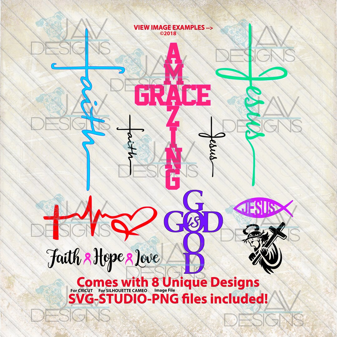 Faith Cross Jesus Cross God is Good Amazing Grace Cross Fish Religious ...