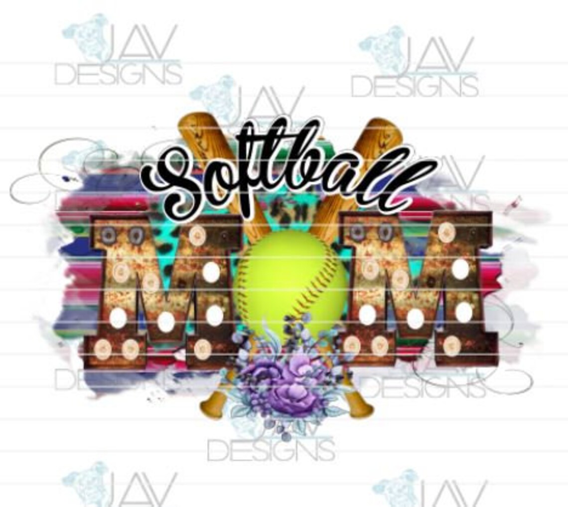 Softball Mom ©JAV Designs Sublimation Water Slide Graphic - Etsy