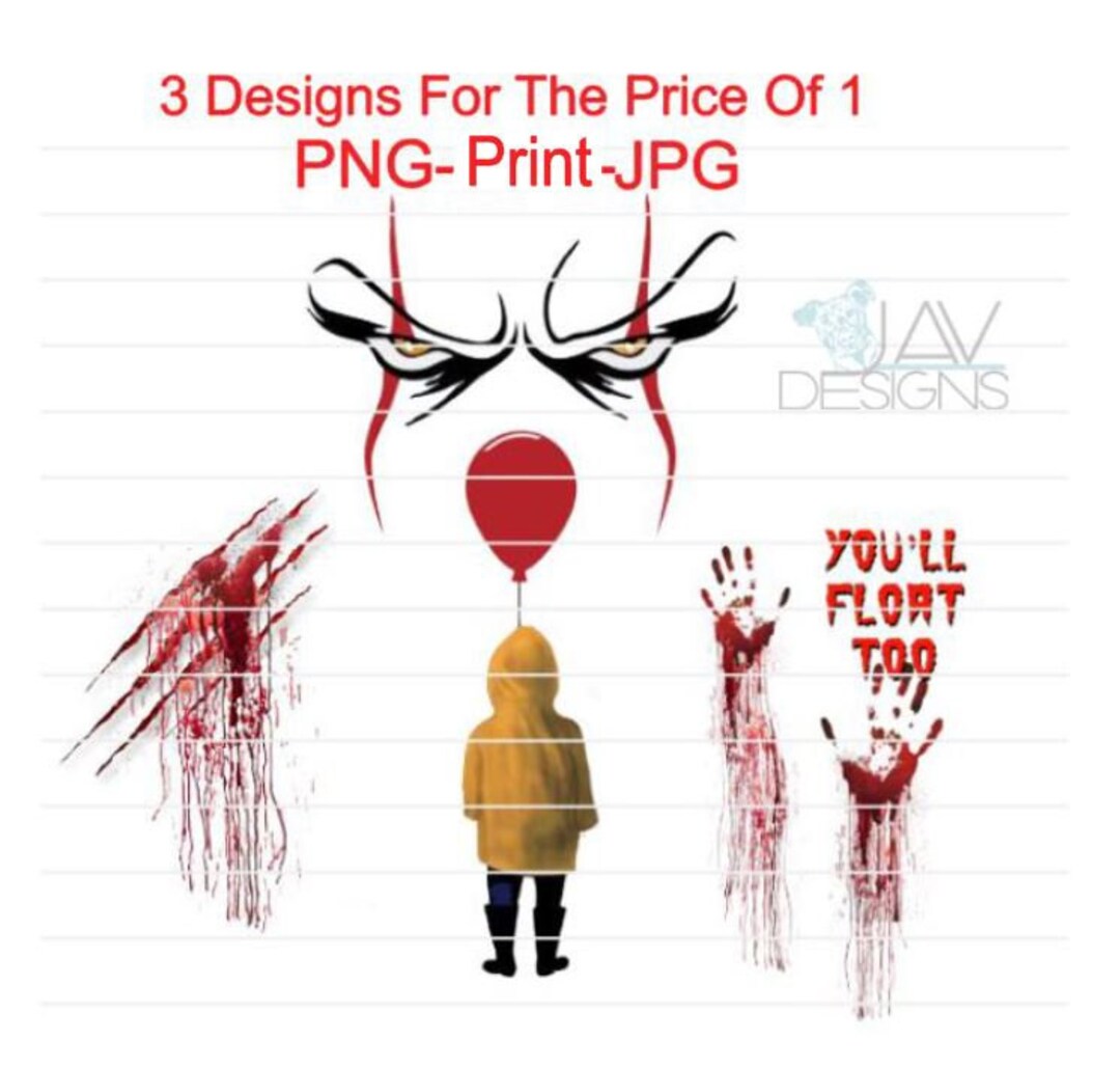 IT Pennywise Clown Png - Jpg - Hi-resolution Print File for Sublimation ...