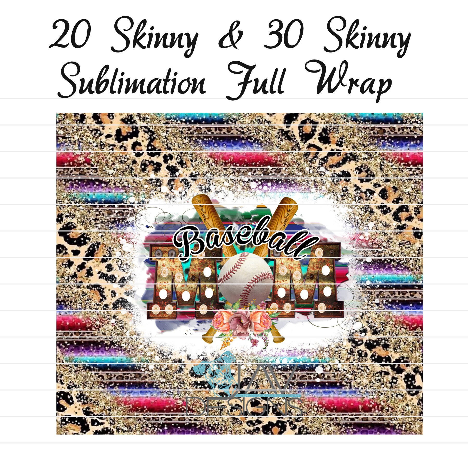 Baseball Mom Full Tumbler Wrap 300 DPI Resolution - Etsy