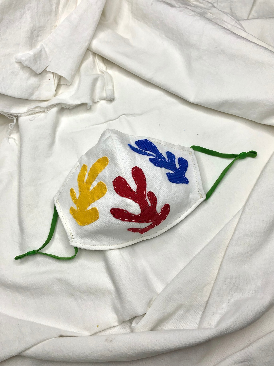 Matisse Artist Collage Handmade Applique Face Mask With Nose Wire and ...