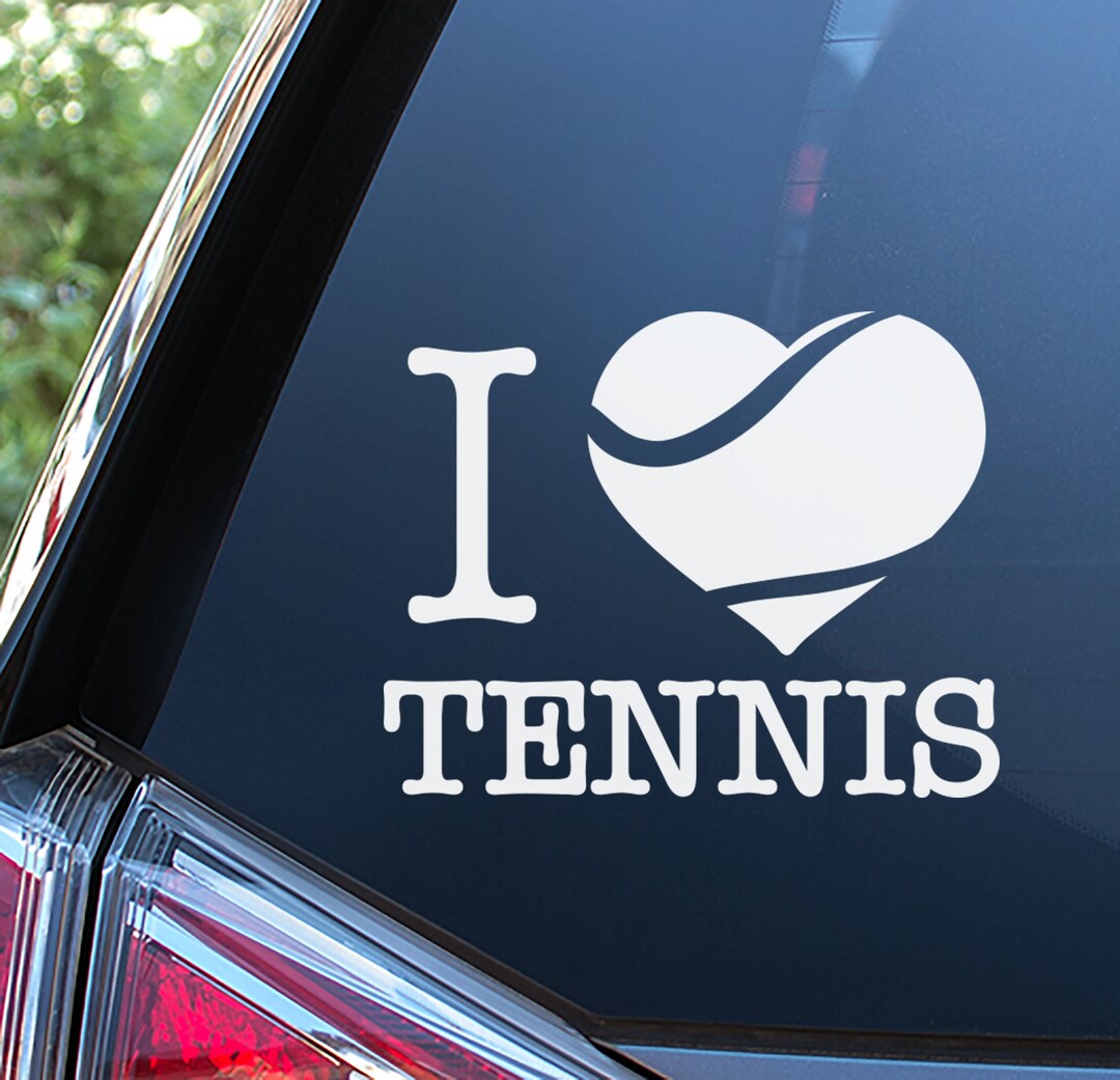 I Love Tennis Sticker for Car Window, Bumper, or Laptop. Free Shipping ...