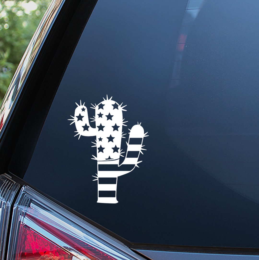 Patriotic Cactus Sticker for Car Window, Bumper, or Laptop. Free ...