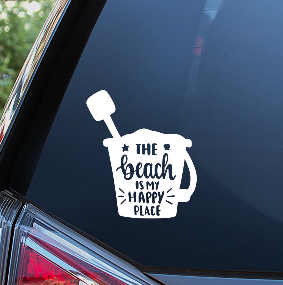 The Beach is My Happy Place Sticker for Car Window Bumper or - Etsy