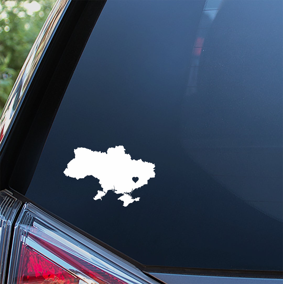 Ukraine Heart Sticker for Car Window, Bumper, or Laptop. Free Shipping ...
