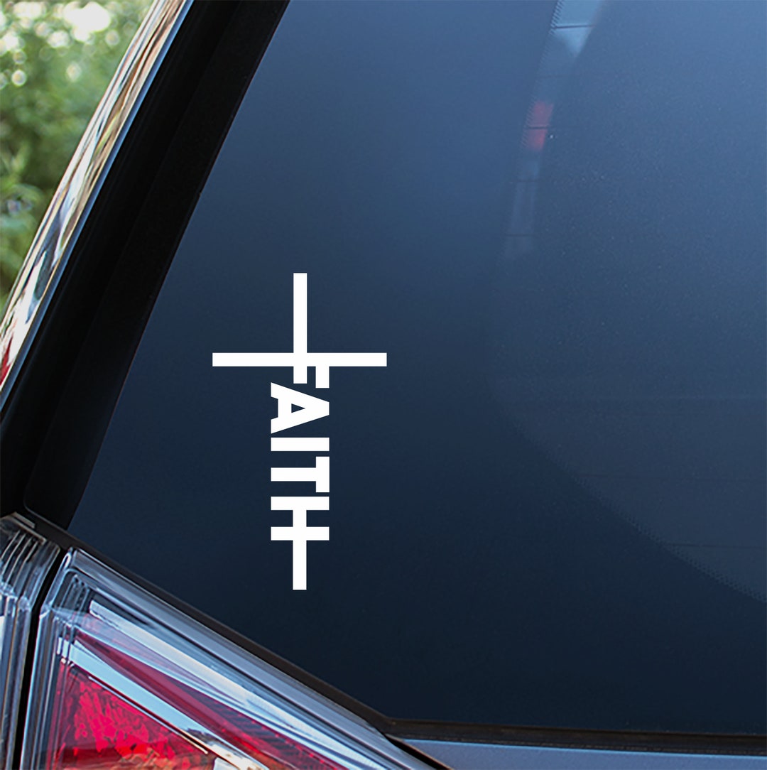 Faith Cross Sticker for Car Window, Bumper, or Laptop. Free Shipping - Etsy