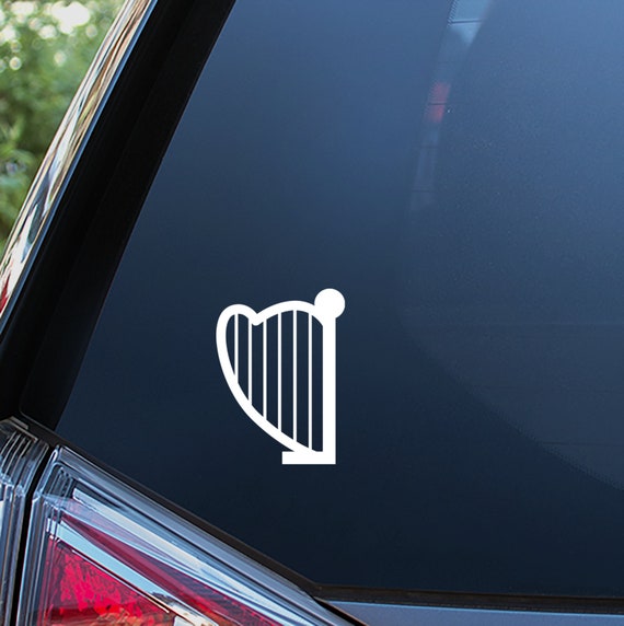 Harp Sticker for Car Window Bumper or Laptop. Free Shipping | Etsy