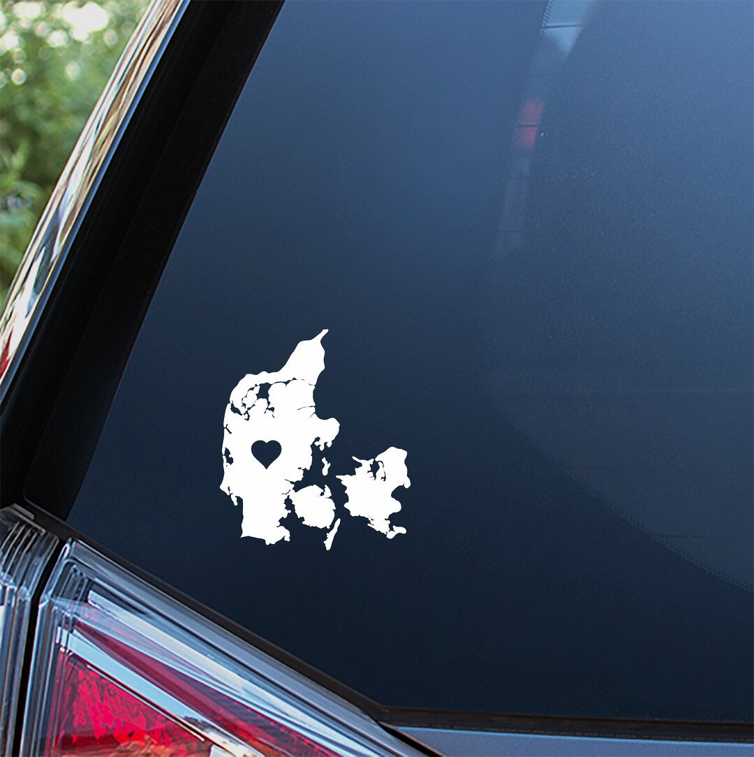 Denmark Heart Sticker for Car Window Bumper or Laptop. Free - Etsy
