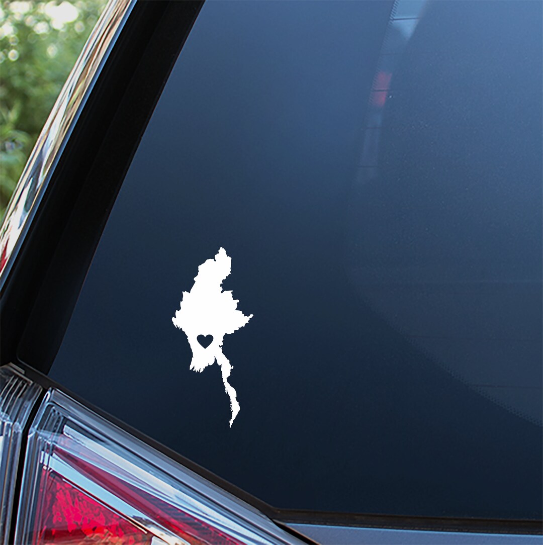 Myanmar Heart Sticker for Car Window Bumper or Laptop. Free - Etsy