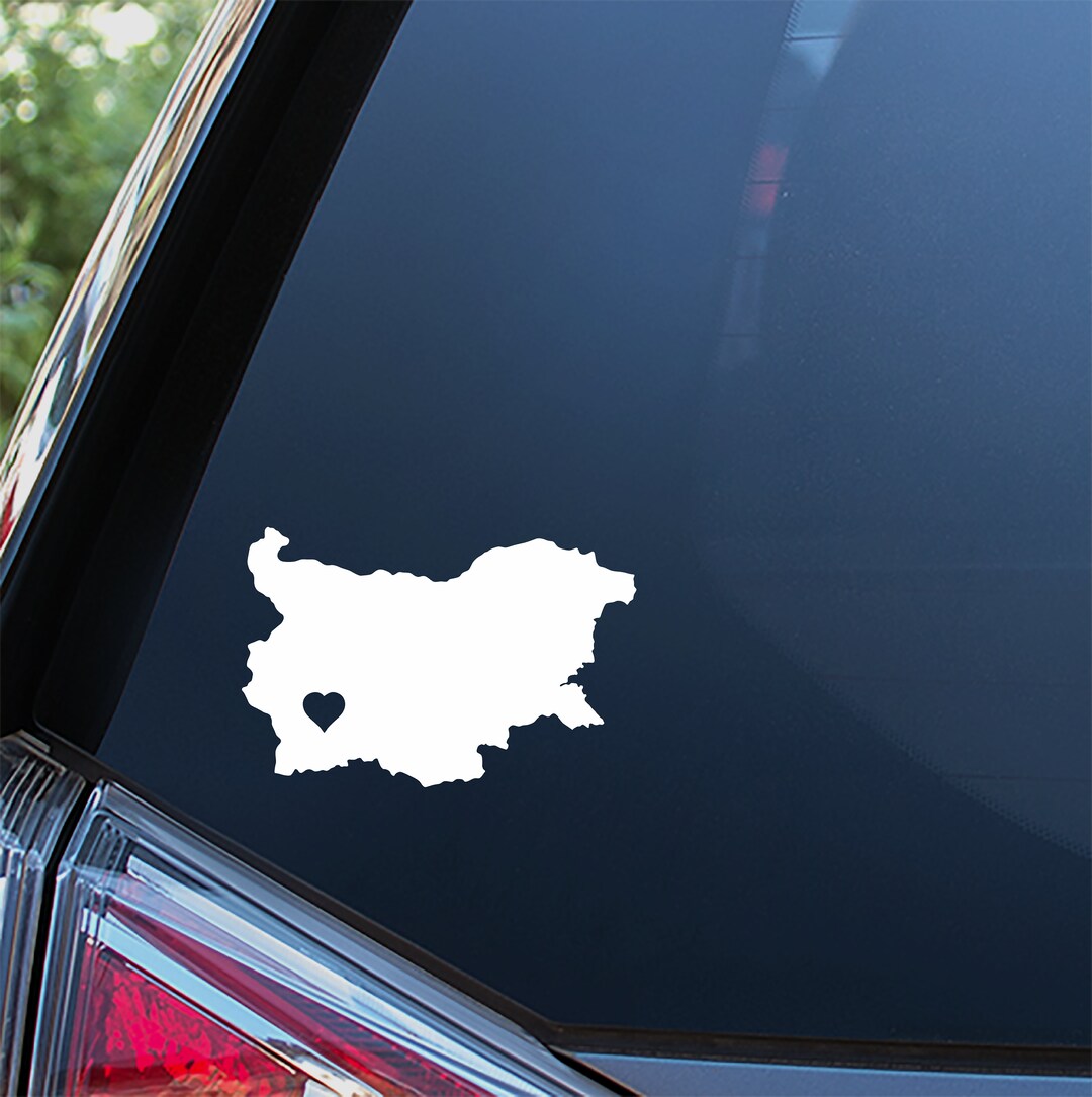 Bulgaria Heart Sticker for Car Window, Bumper, or Laptop. Free Shipping ...