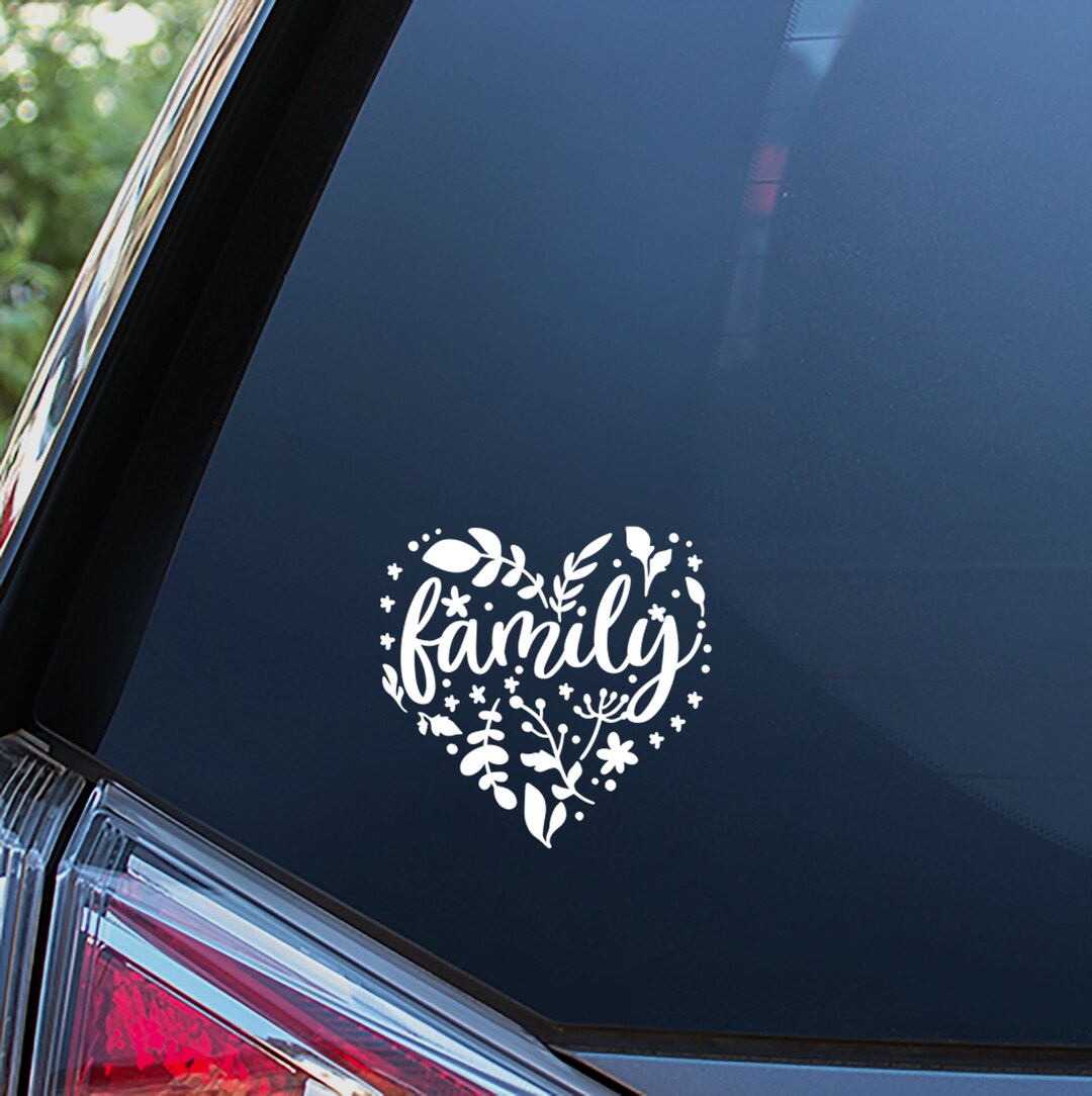 Family Heart Sticker for Car Window, Bumper, or Laptop. Free Shipping ...