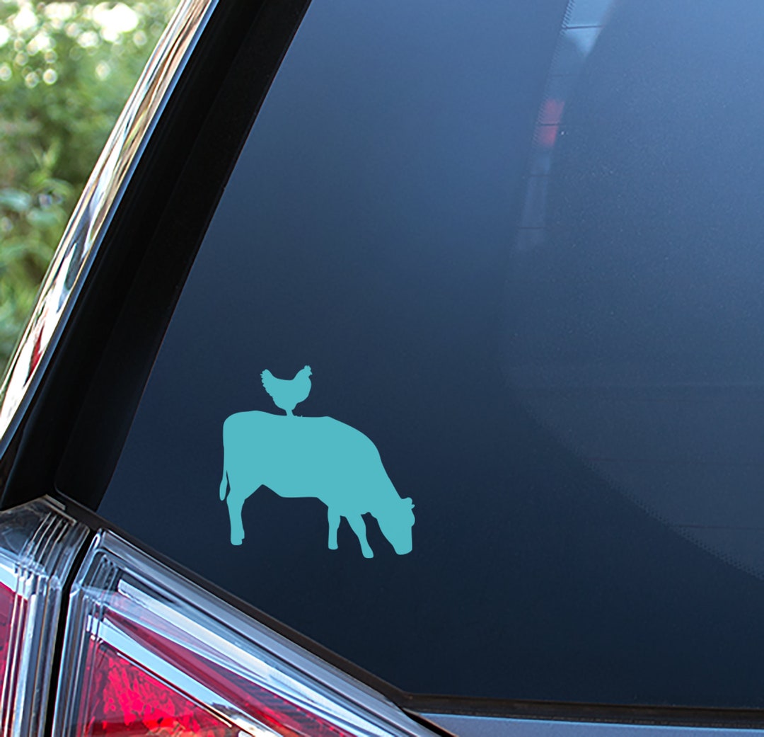 Cow Chicken Sticker for Car Window, Bumper, or Laptop. Free Shipping - Etsy