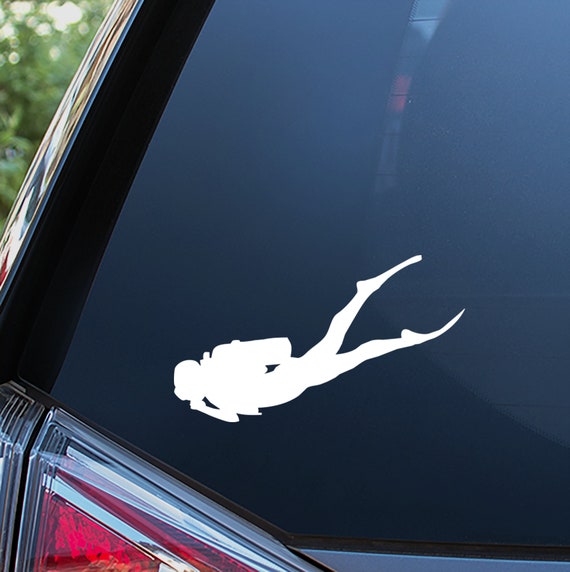 Scuba Diver Sticker for Car Window Bumper or Laptop. Free | Etsy