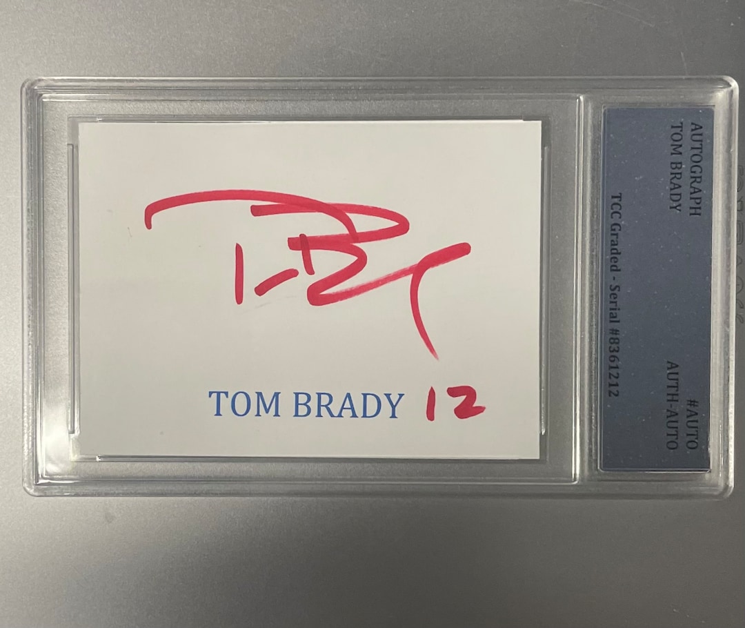 Tom Brady Signed Autograph on Index Card/red Ink TCC - Etsy