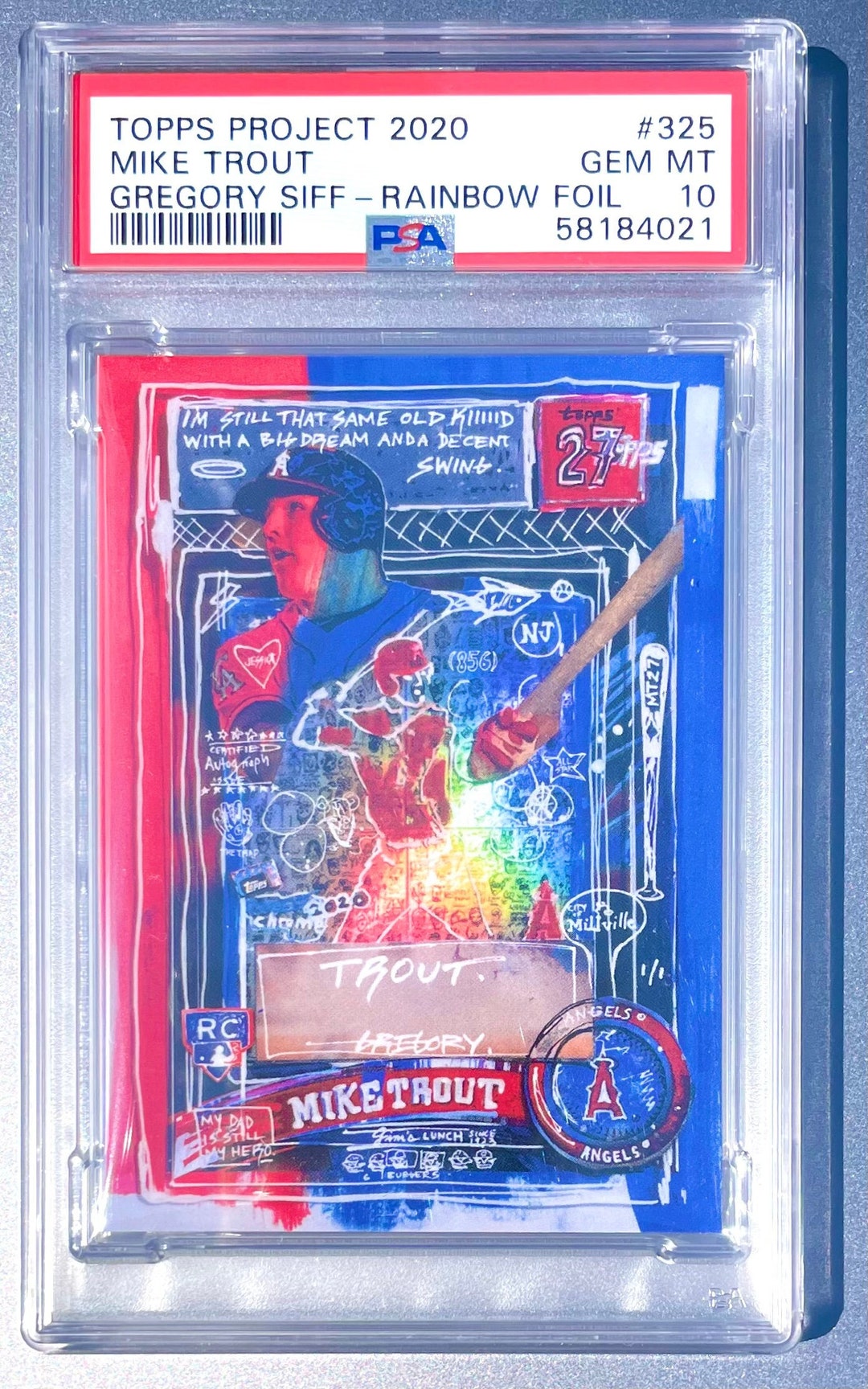 Mike Trout Topps Project 2020 Card by Gregory Siff - PSA 10 - Etsy