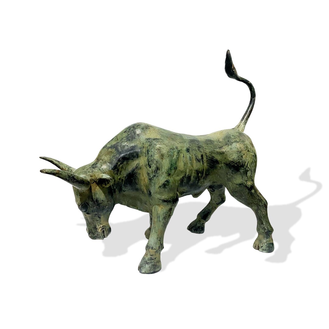 Bull Bronze Statue 12 Inch, Christmas Gift, Cattle Figurine, El Matador ...
