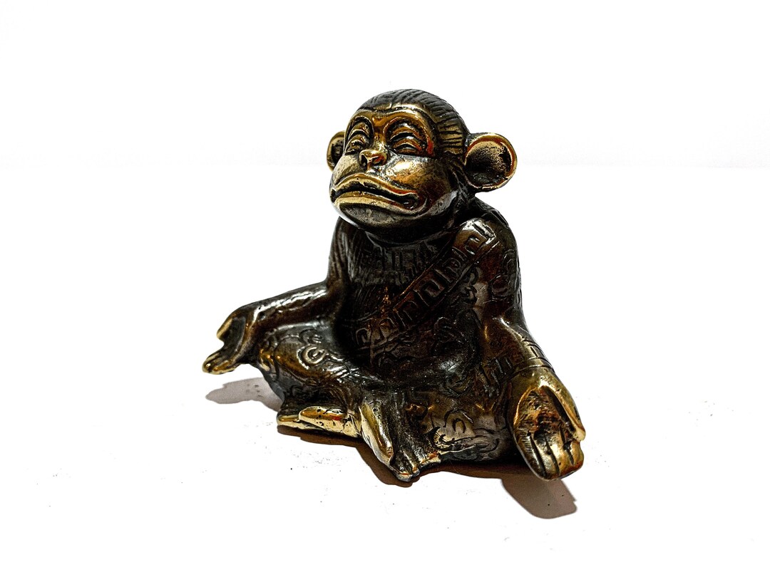 Meditating Monkey Statue, Summer Gift, Gift for Her, Summer Decor ...