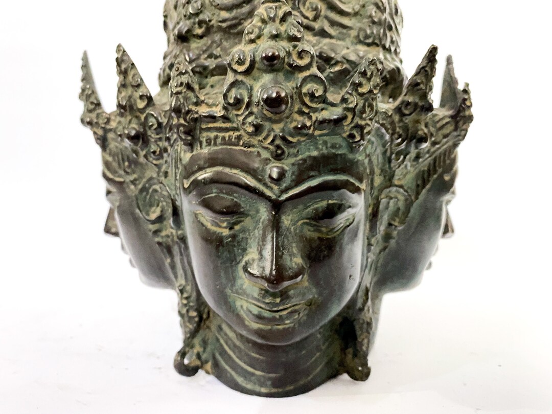 Brahma Head Statue 14.6 Inch, Christmas Gift, Home Decor, Brahma Four ...
